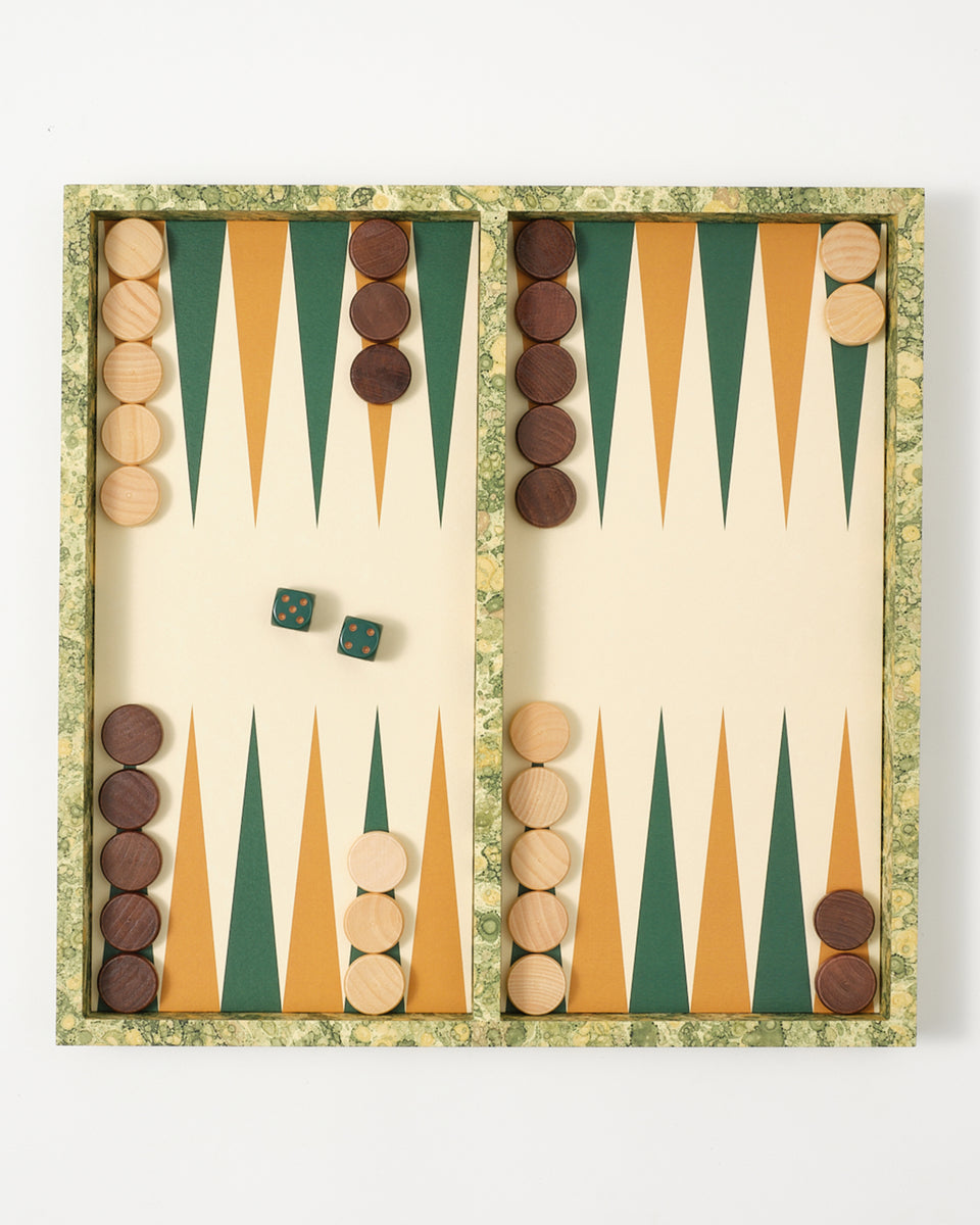 Backgammon Set, Florentine Marbled Paper – Cabana Magazine
