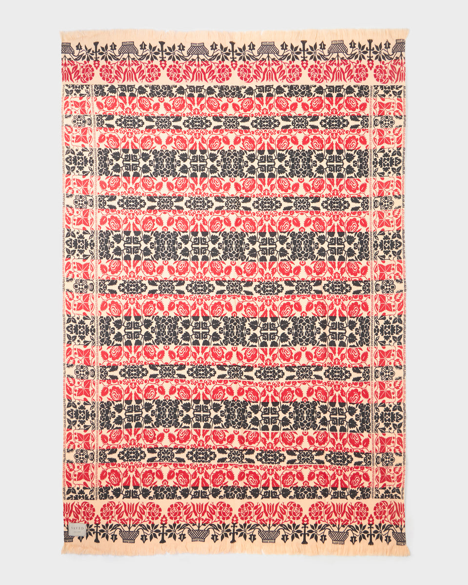 Farmhouse Floral Coverlet Woven Cashmere Blanket – Cabana Magazine