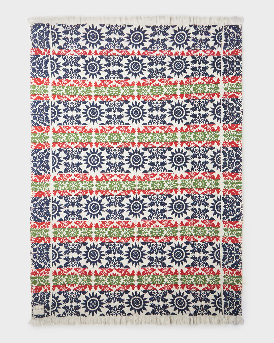 Colonial Floral Coverlet Woven Cashmere Blanket – Cabana Magazine