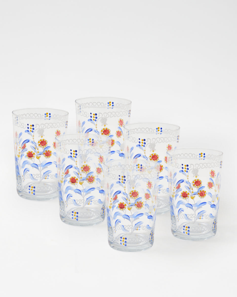 Marmara Hand-Painted Water Glass (Set of 6) – Cabana Magazine