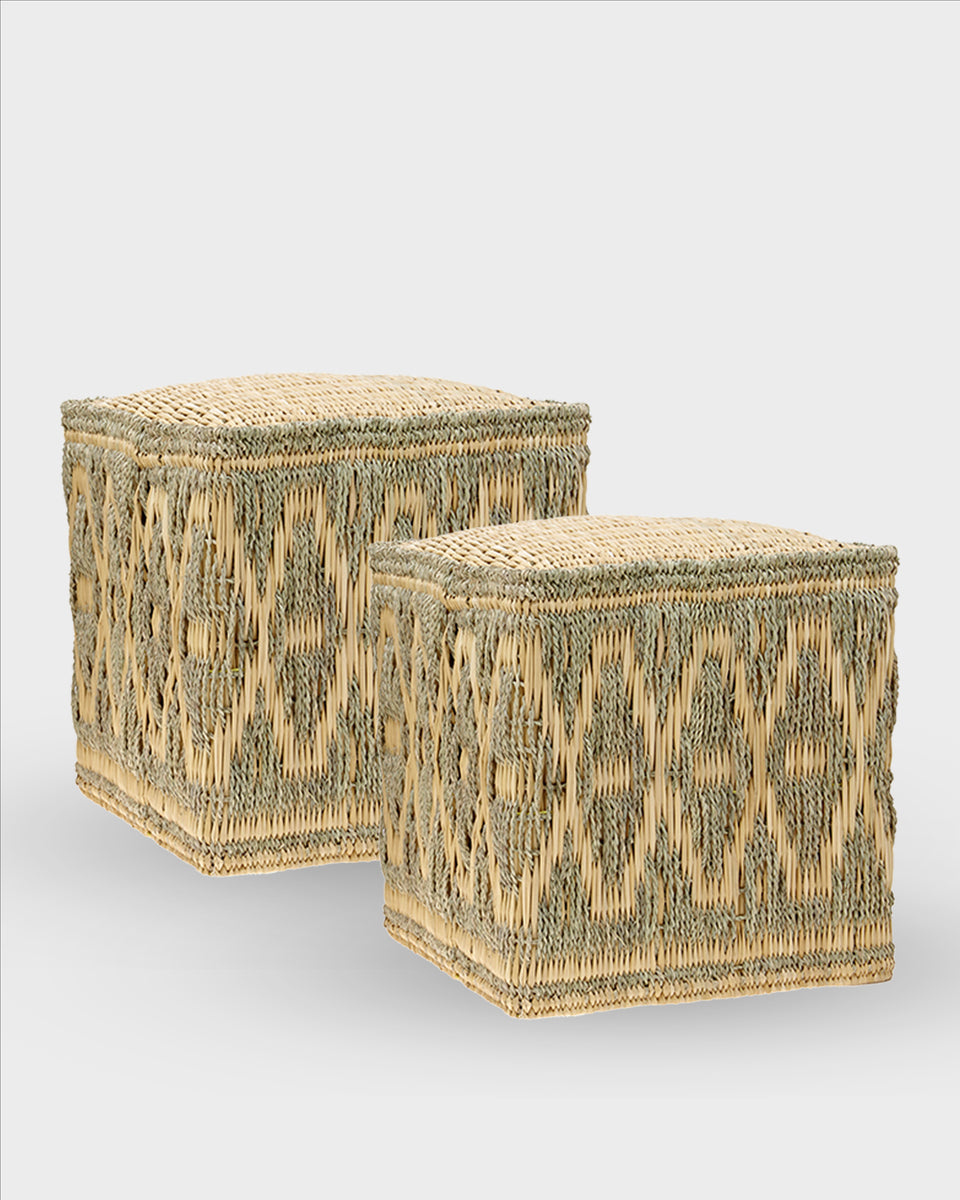 Wicker Stools, Sage (Set of 2) – Cabana Magazine