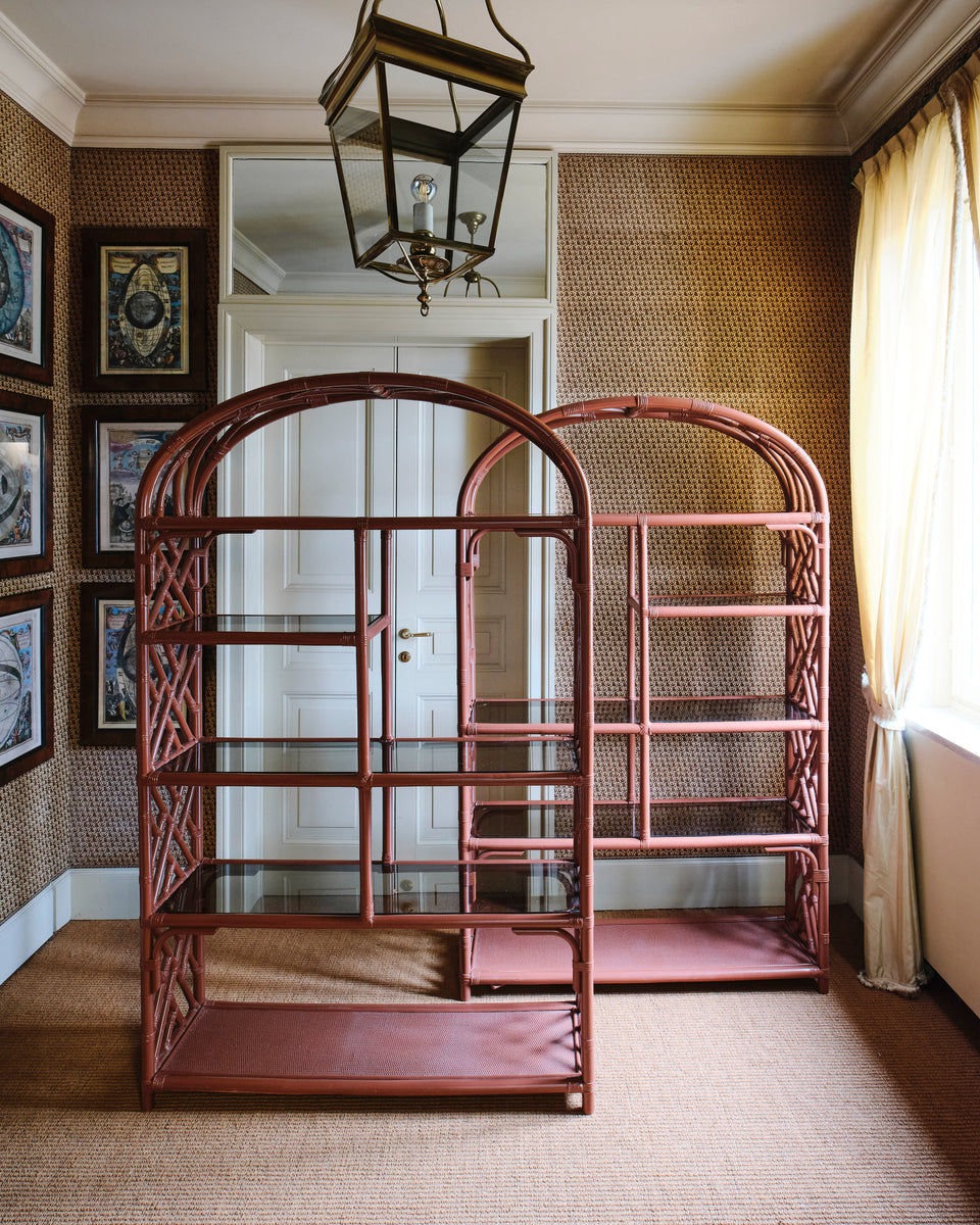Pair of Faux-Bamboo Arched Bookshelves – Cabana Magazine