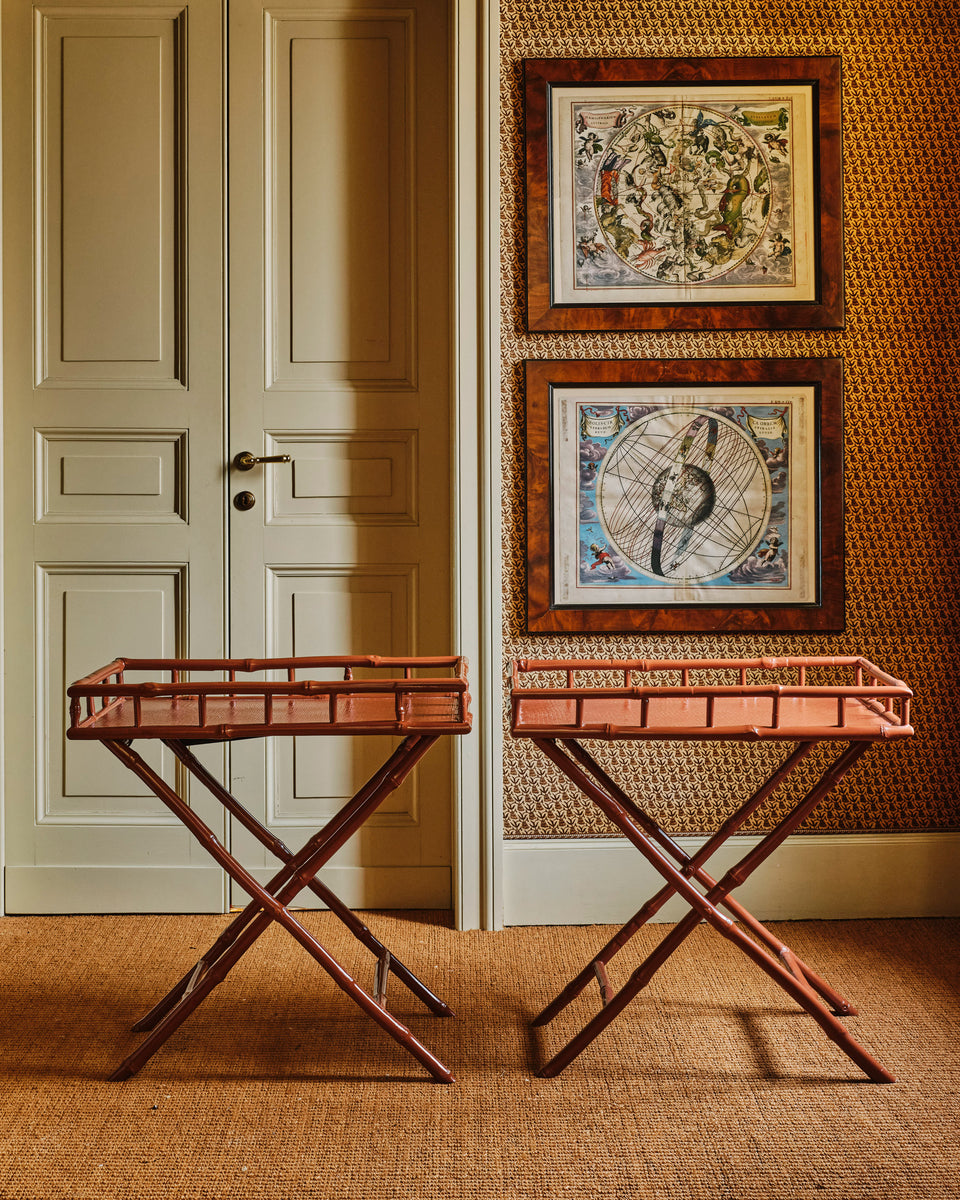 Pair of Painted Faux-Bamboo Galleried Tray Tables – Cabana Magazine