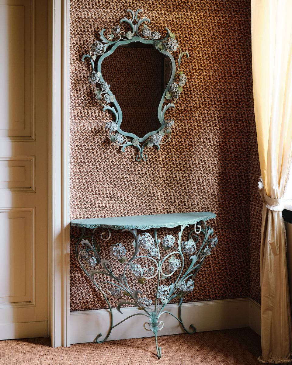 Roccoco Style Painted Metal Console & Mirror Set – Cabana Magazine